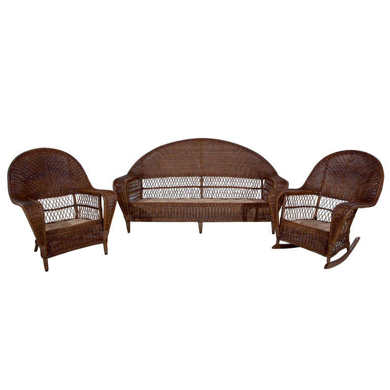 Antique Ficks Reed Wicker Set at 1stDibs | ficks reed wicker furniture