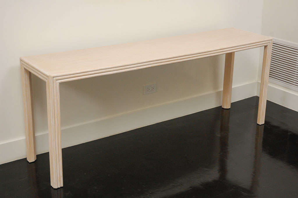 A Vintage Bleached Wood Console by McGuire at 1stDibs