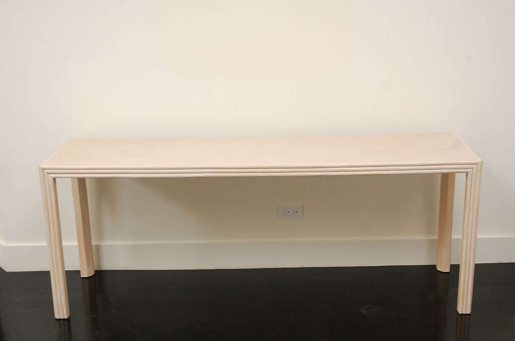 A Vintage Bleached Wood Console by McGuire at 1stDibs