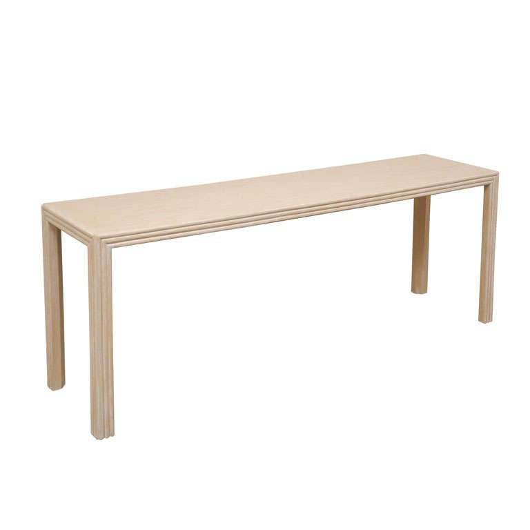 A Vintage Bleached Wood Console by McGuire at 1stDibs