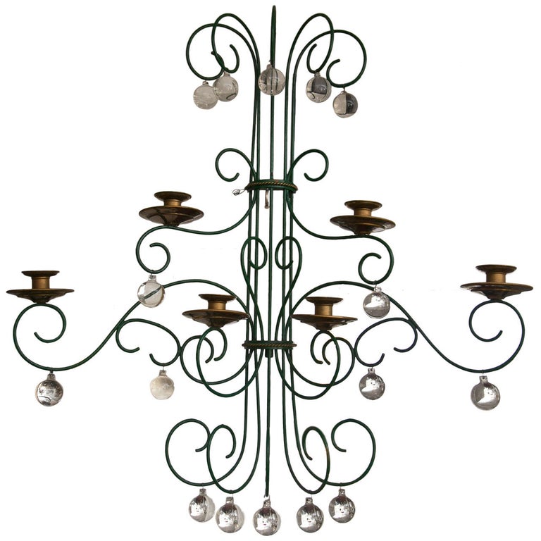 Large and Unique Scrolled Wire Candle Sconce For Sale at 1stDibs