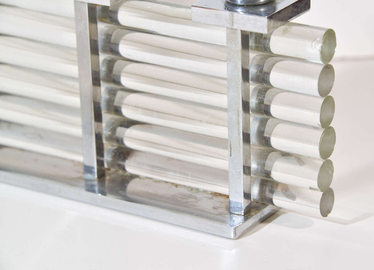 Machine Age Art Deco Pair of Candelabrum Attributed to James Amster ...