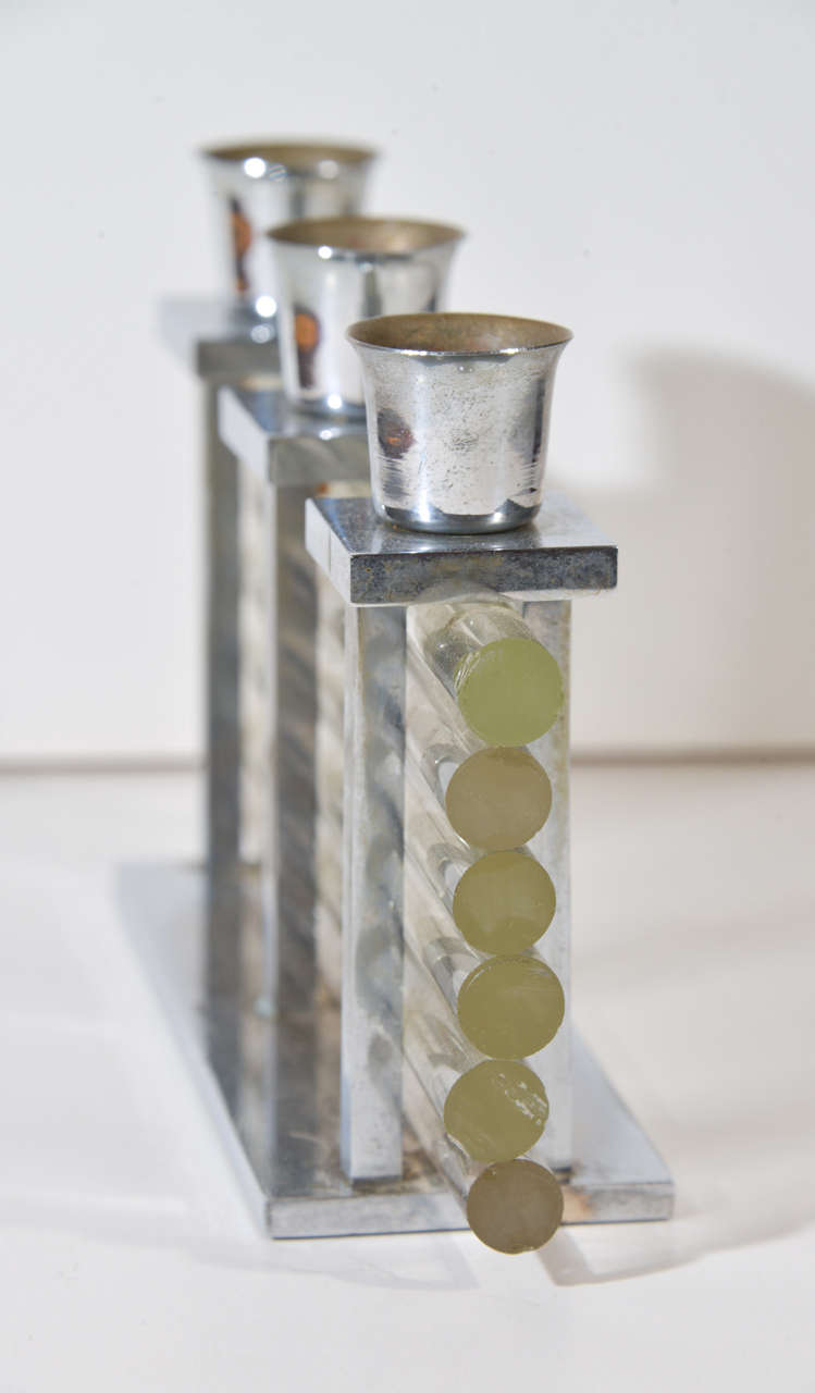 Machine Age Art Deco Pair of Candelabrum Attributed to James Amster ...