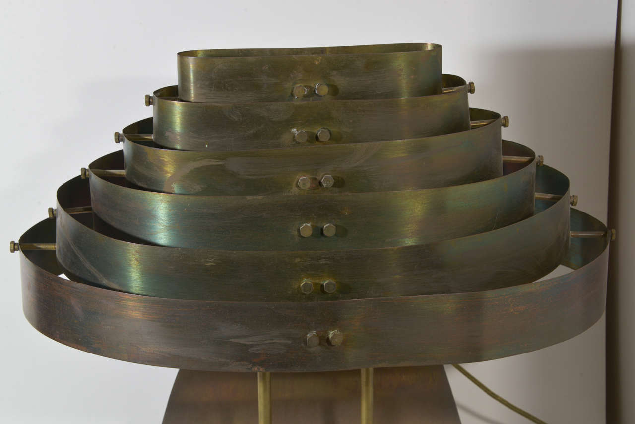 Machine Age Art Deco Kurt Versen Bronzed Streamline Skyscraper Table ...