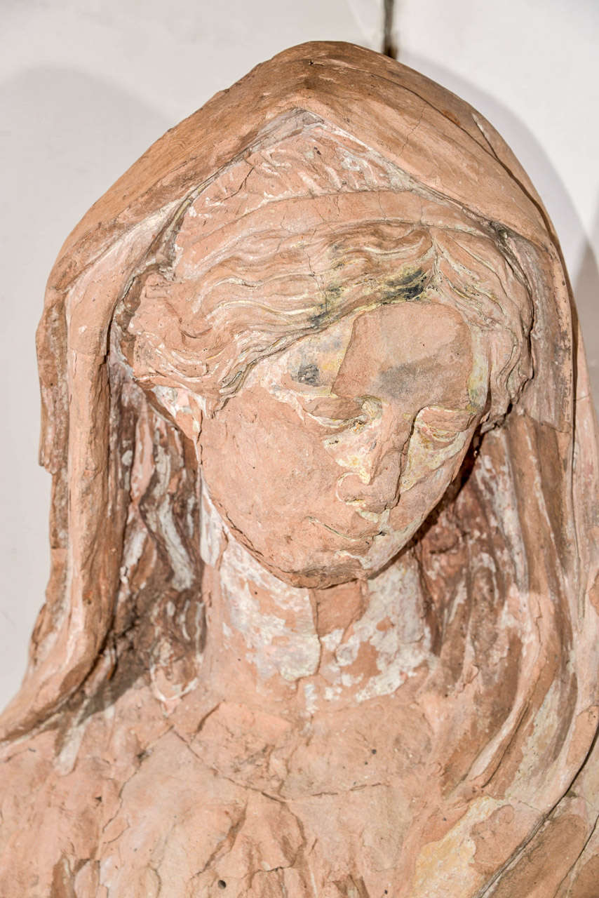 French 18th Century Terra Cotta Large Madonna Fragment For Sale at ...
