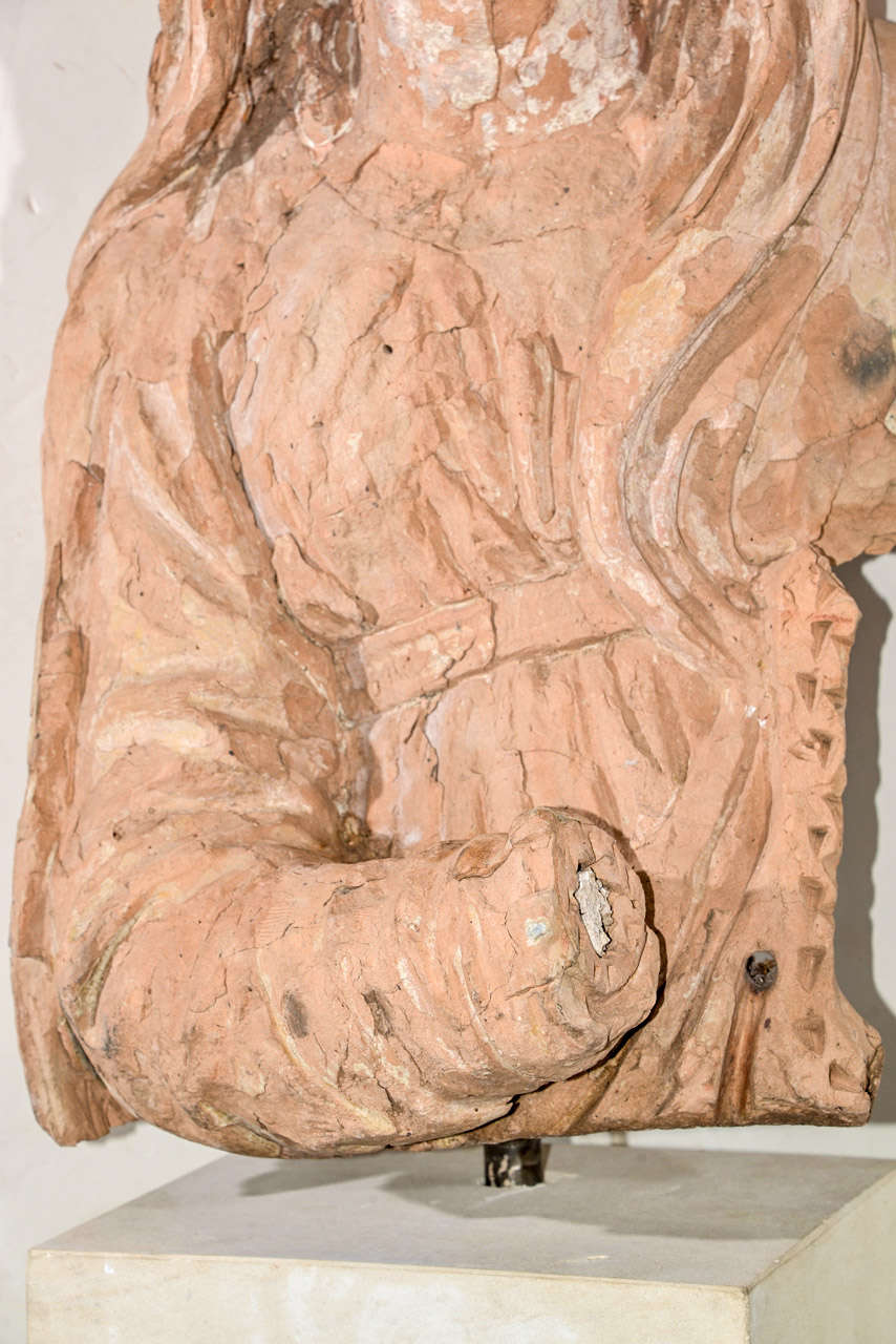 French 18th Century Terra Cotta Large Madonna Fragment For Sale at ...