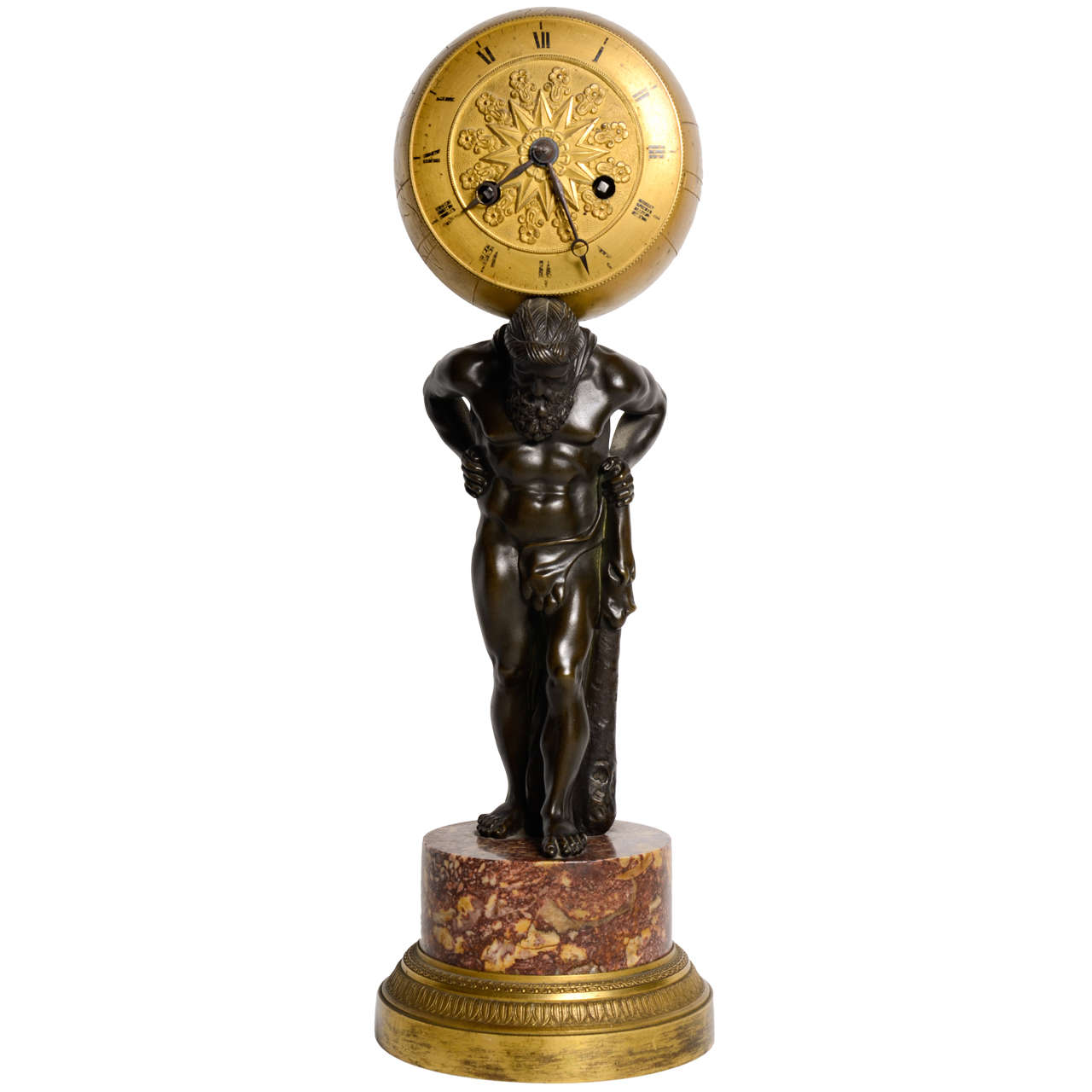 Atlas , néoclassical clock at 1stDibs