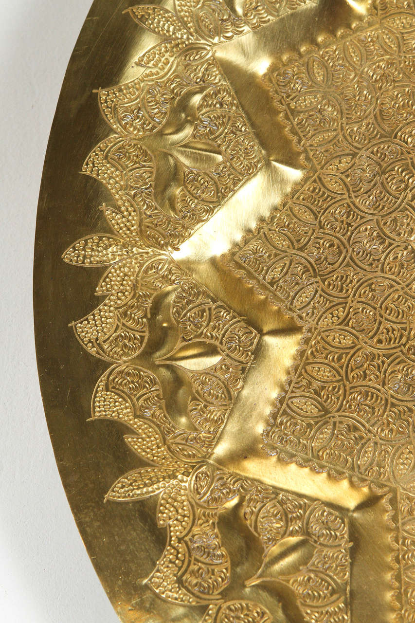 Moroccan Moorish Brass Tray Wall Hanging For Sale at 1stDibs | moroccan ...