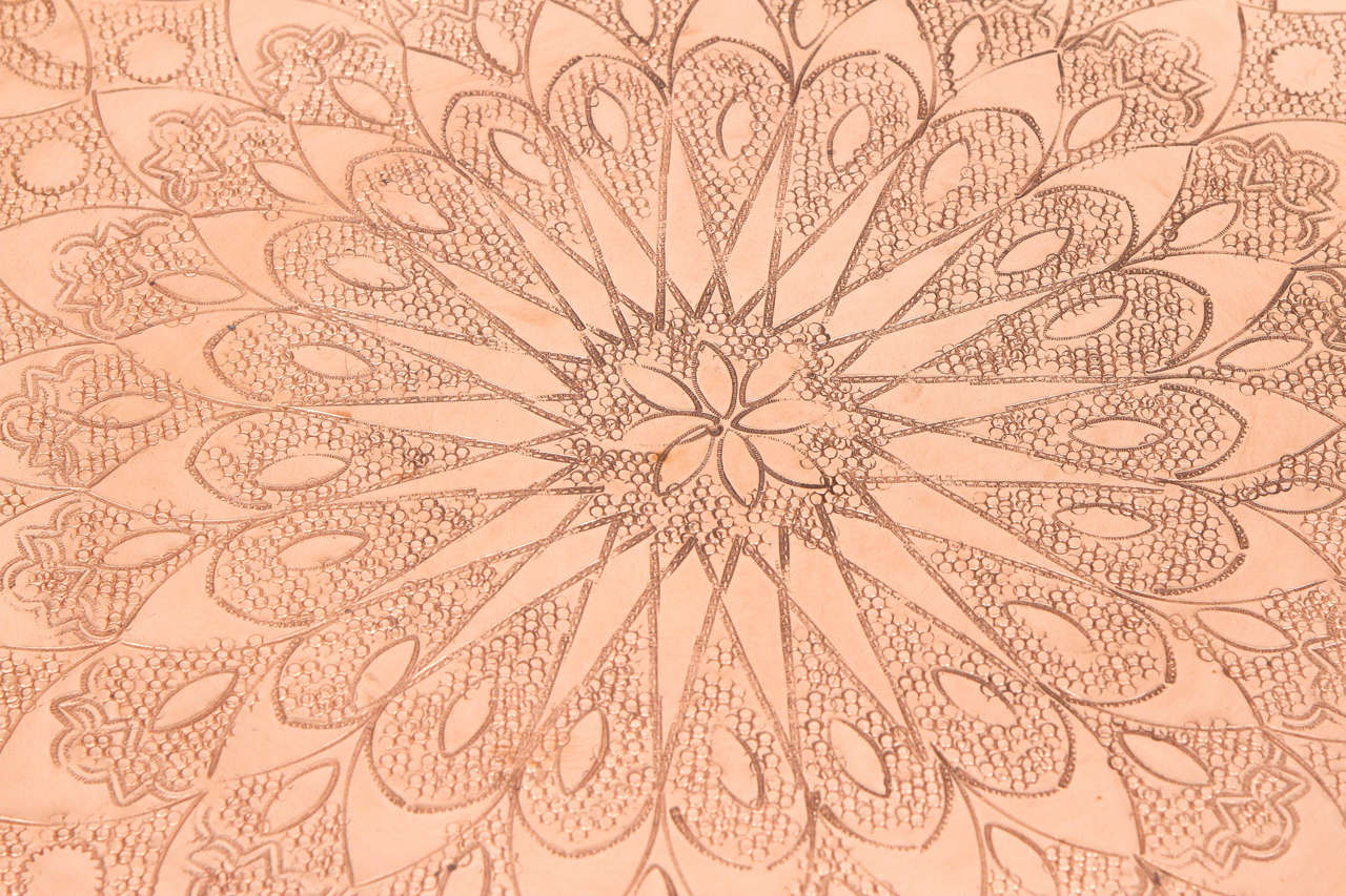 Large Antique Moroccan Hammered Copper Tray Platter at 1stDibs ...