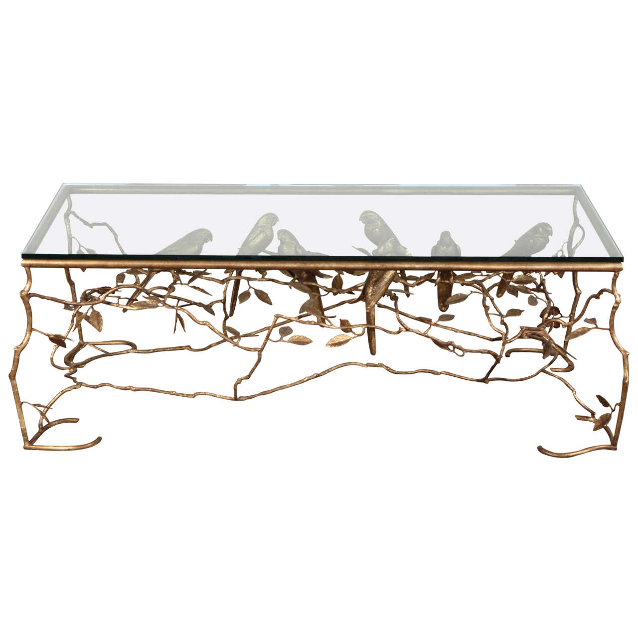 Sculptural Bronze Parrot Cocktail Table at 1stDibs