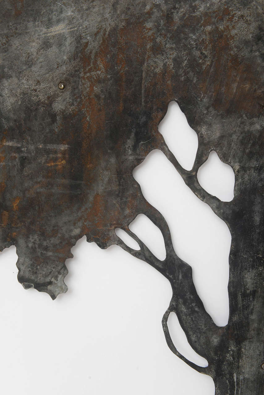 Large Folk Art Hand-Cut Sheet Metal Tree at 1stDibs