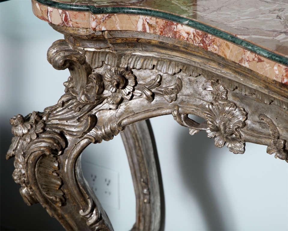 Important Italian Rococo Silver Gilt Console For Sale at 1stDibs