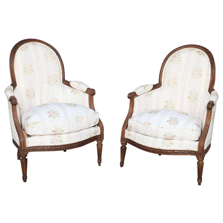 Pair of Grosfeld House Hollywood Regency Bergeres For Sale at 1stDibs