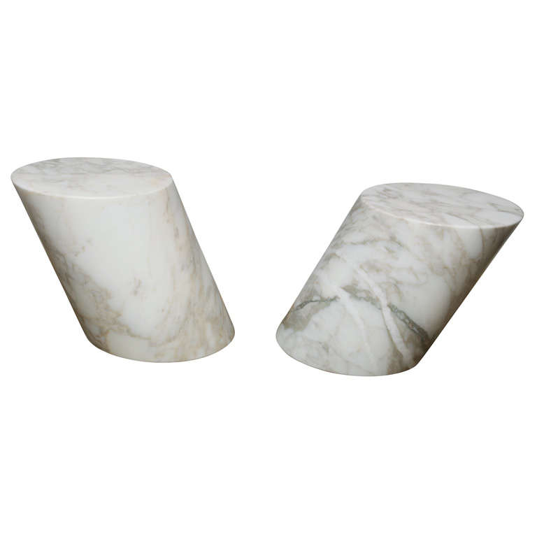Solid Block Marble Side Tables at 1stDibs