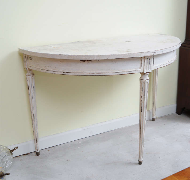 French Half Round Console Table at 1stDibs