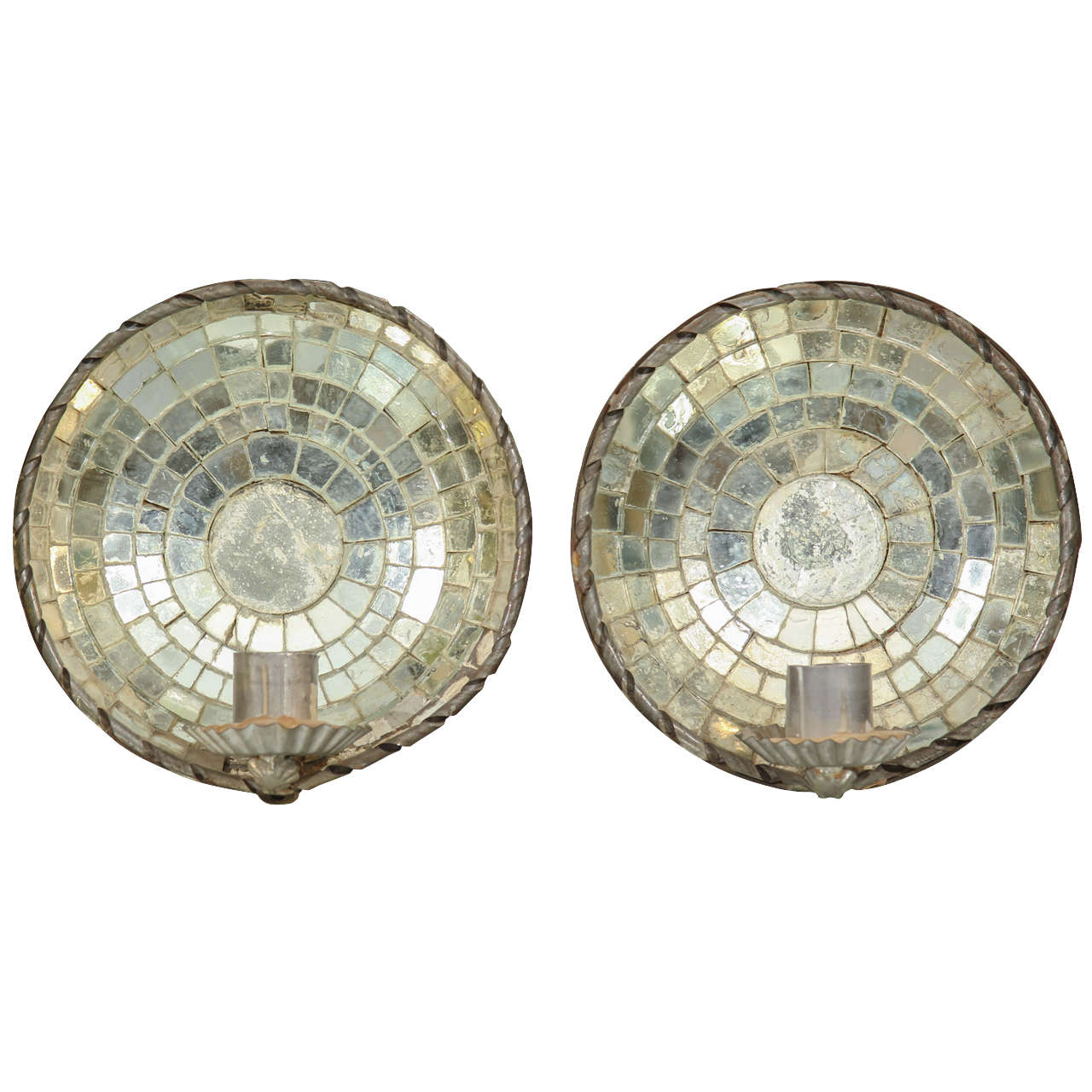 Pair Mirrored Candle Sconces at 1stDibs