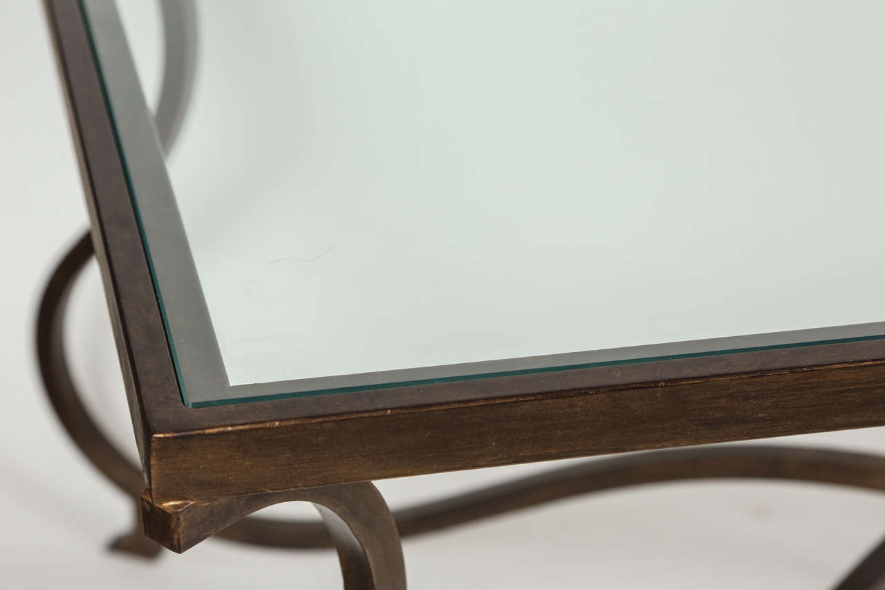 Iron and Glass Coffee Table at 1stDibs