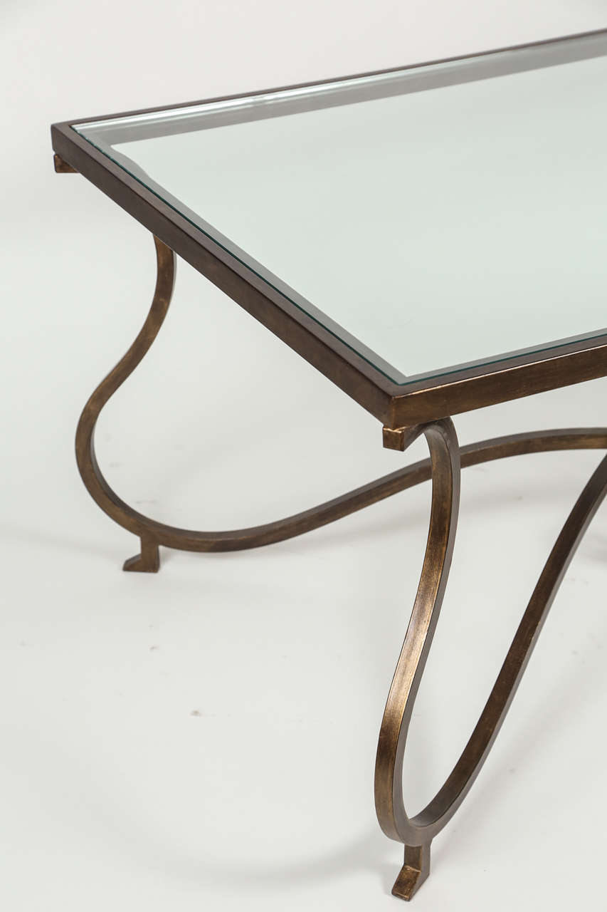 Iron and Glass Coffee Table at 1stDibs
