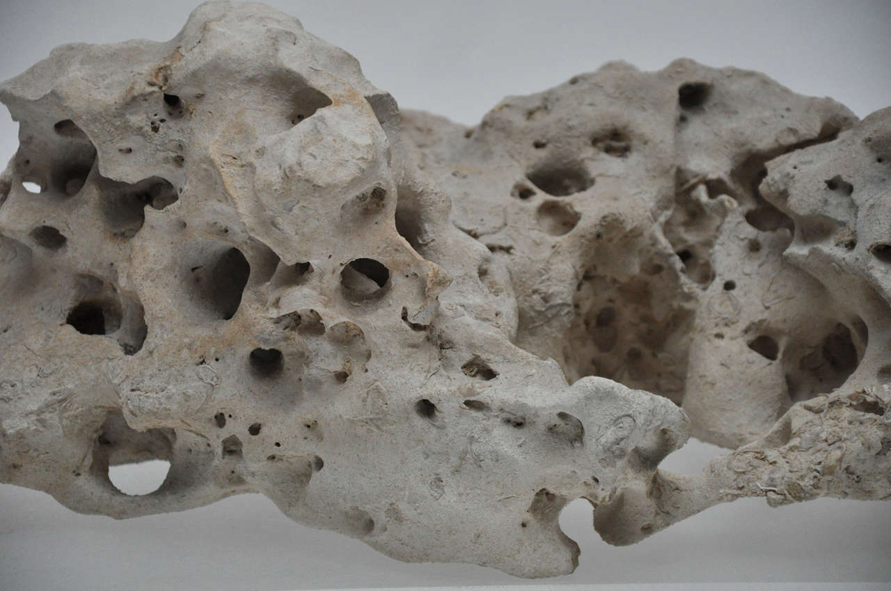 20th Century Objet d' Art of Raw Limestone on Sandblasted Acrylic Base ...