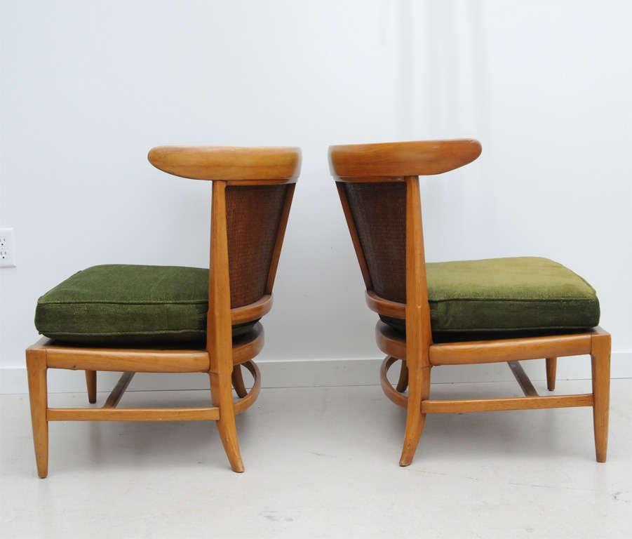 Pair of Vintage Mid Century Low Chairs at 1stDibs