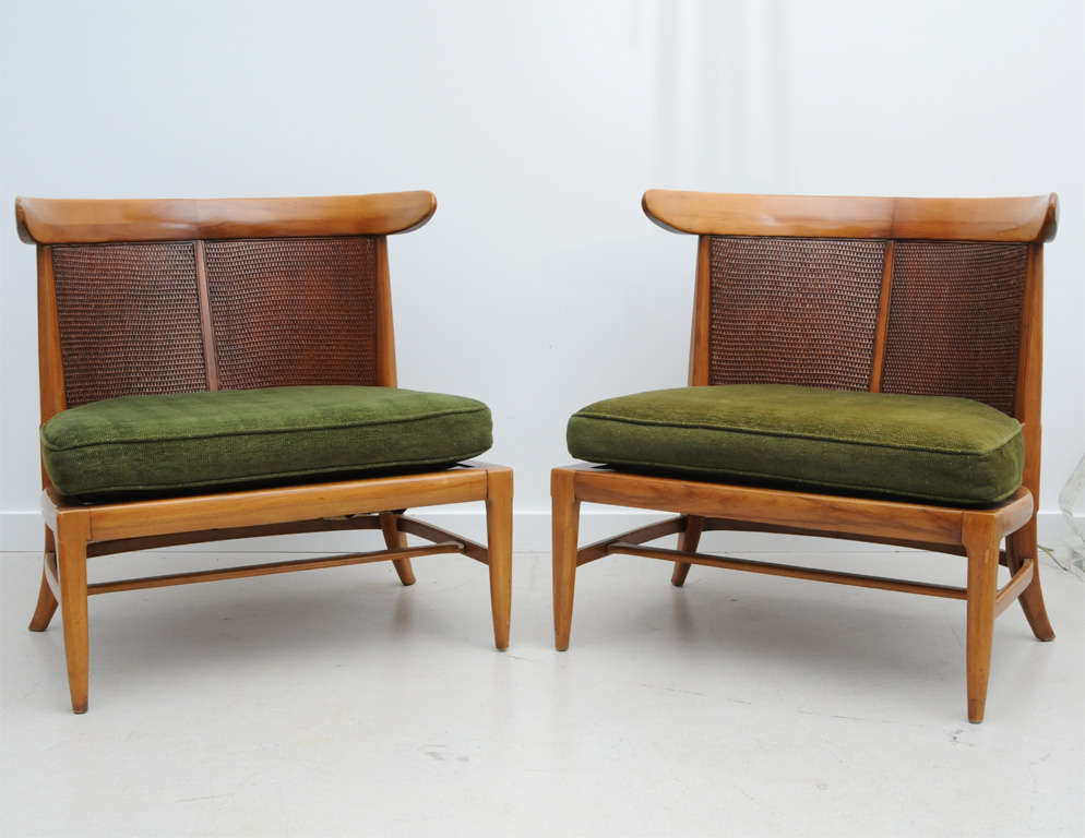 Pair of Vintage Mid Century Low Chairs at 1stDibs