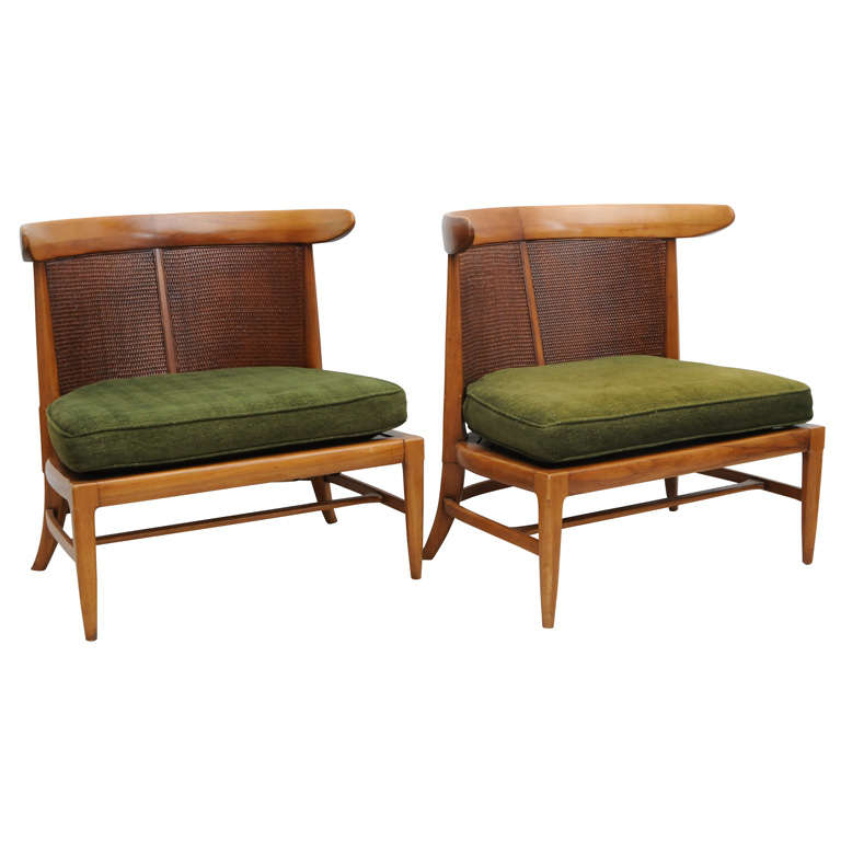 Pair of Vintage Mid Century Low Chairs at 1stDibs