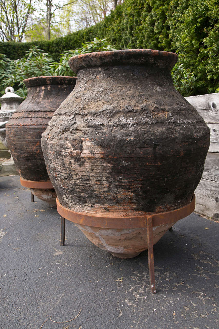 Pair of Large Greek Storage Jars For Sale at 1stdibs