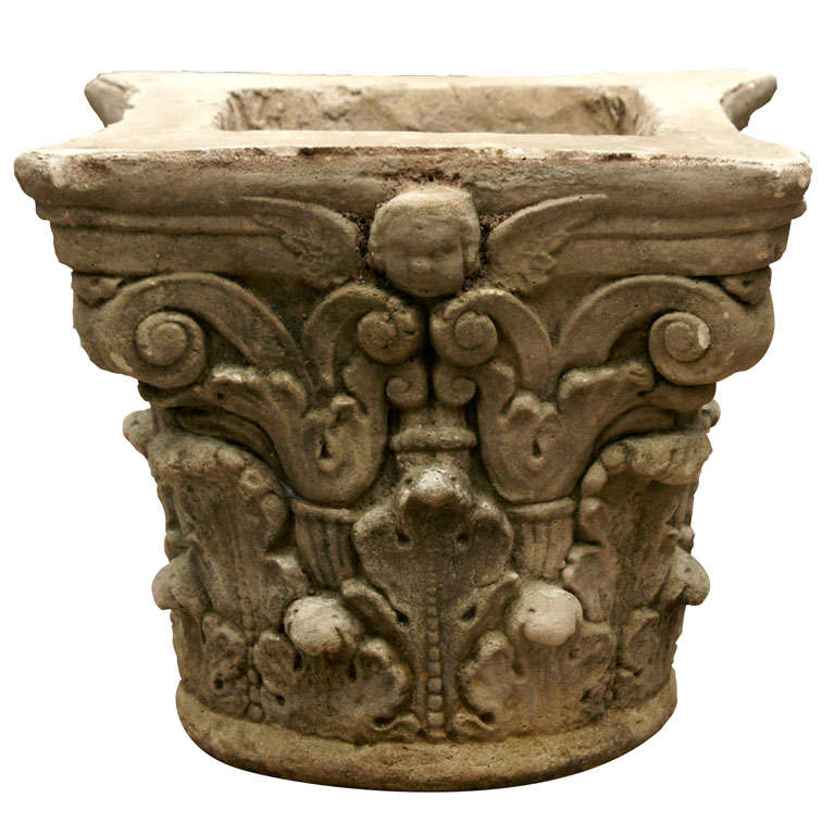 Cast Stone Corinthian Column Capital at 1stDibs