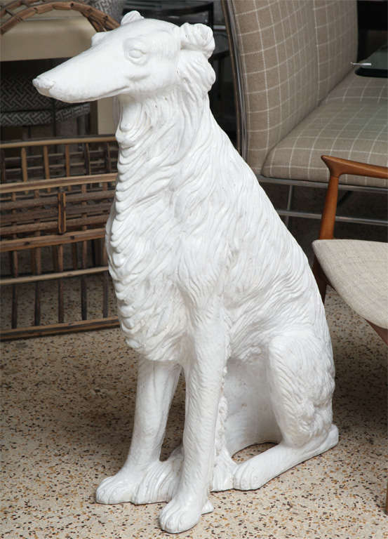 Life-Sized Italian Borzoi Garden Statue at 1stDibs | borzoi statues