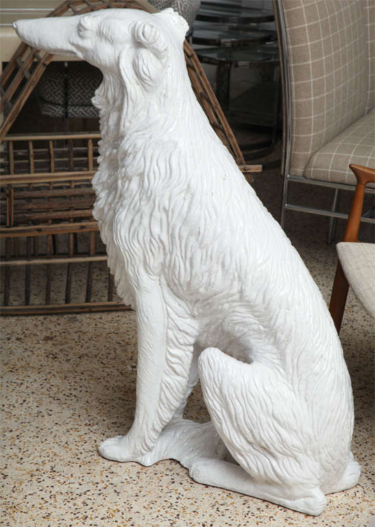Life-Sized Italian Borzoi Garden Statue at 1stDibs | borzoi statues
