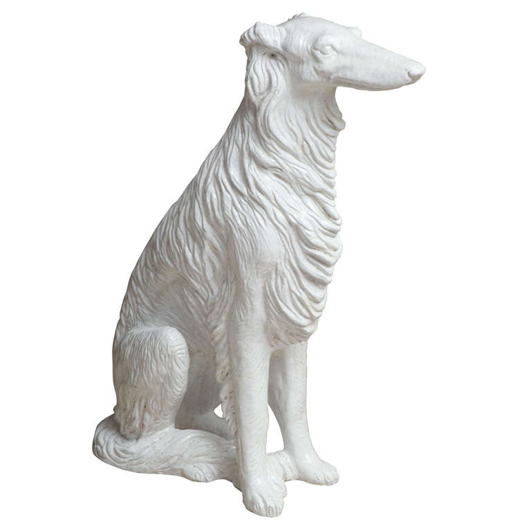 Life-Sized Italian Borzoi Garden Statue at 1stDibs | borzoi statues