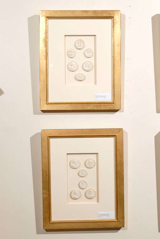 Beautiful Set of 12 Framed Original Intaglios For Sale at 1stDibs