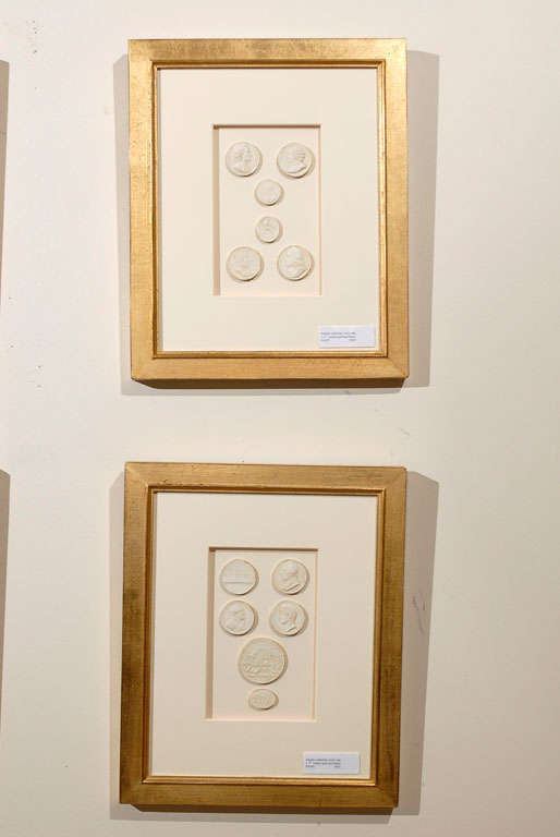 Beautiful Set of 12 Framed Original Intaglios For Sale at 1stDibs