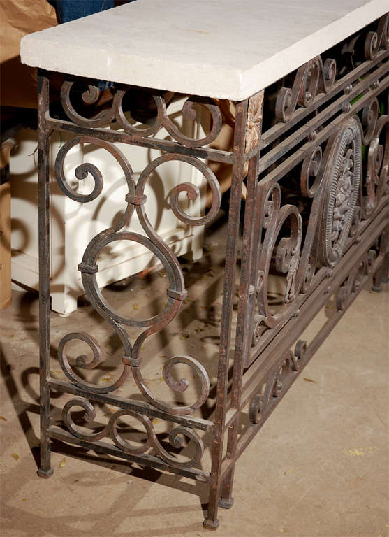 Newly Fabricated Limestone Top on Iron Base at 1stDibs