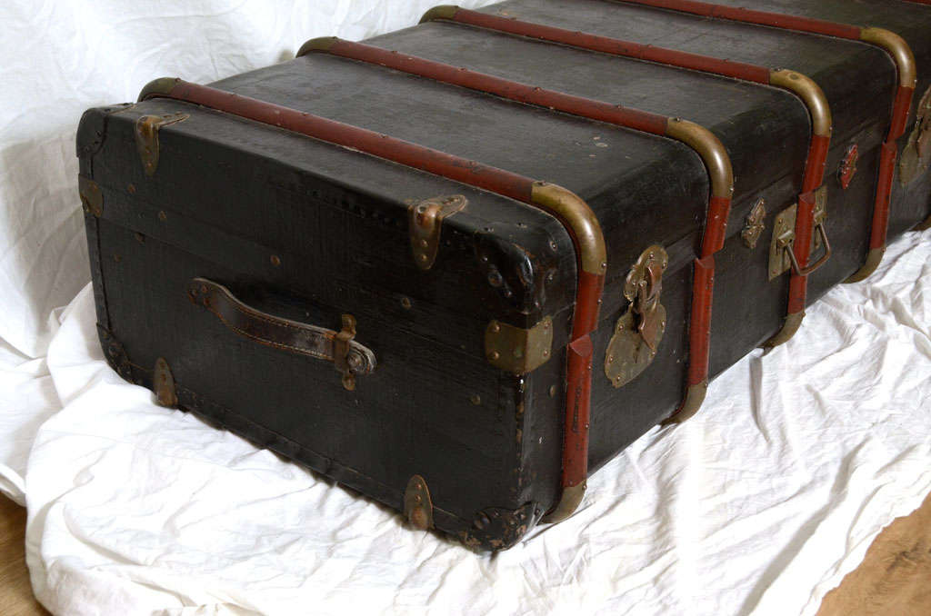 Antique Travel Suitcase, Trunk from Belgium For Sale at 1stDibs