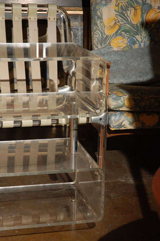 Lucite bookcase/ etagere and chrome shelves at 1stDibs