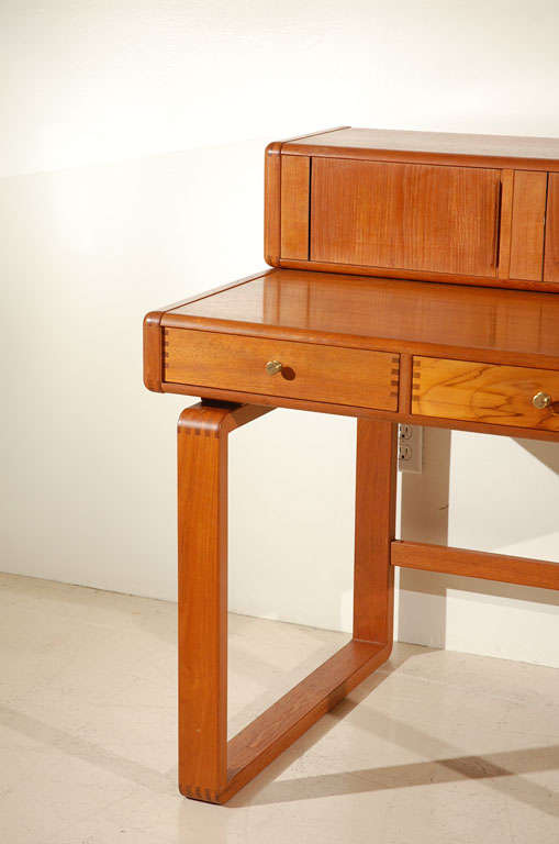 Custom Solid Teak Desk By D-Scan at 1stDibs | scan teak desk, d-scan ...