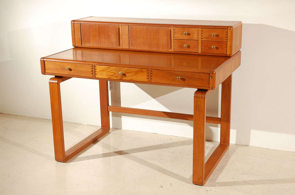 Custom Solid Teak Desk By D-Scan at 1stDibs | scan teak desk, d-scan ...