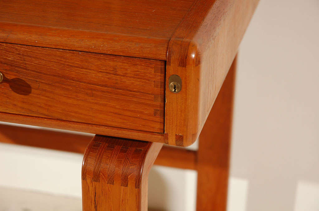 Custom Solid Teak Desk By D-Scan at 1stDibs | scan teak desk, d-scan ...