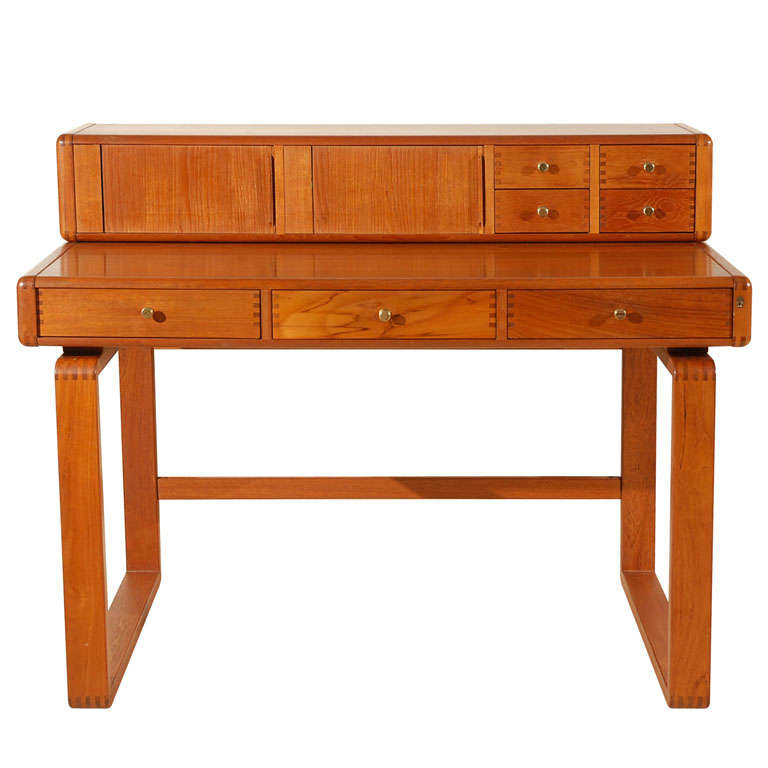 Custom Solid Teak Desk By D-Scan at 1stDibs | scan teak desk, d-scan ...