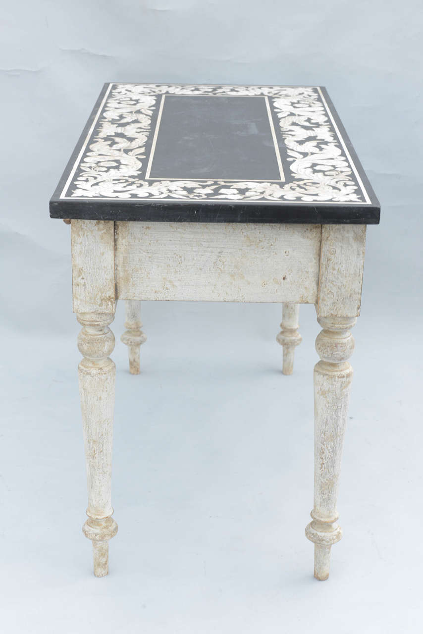 Console Table with Inlaid Marble and Slate Top, 19th Century For Sale ...