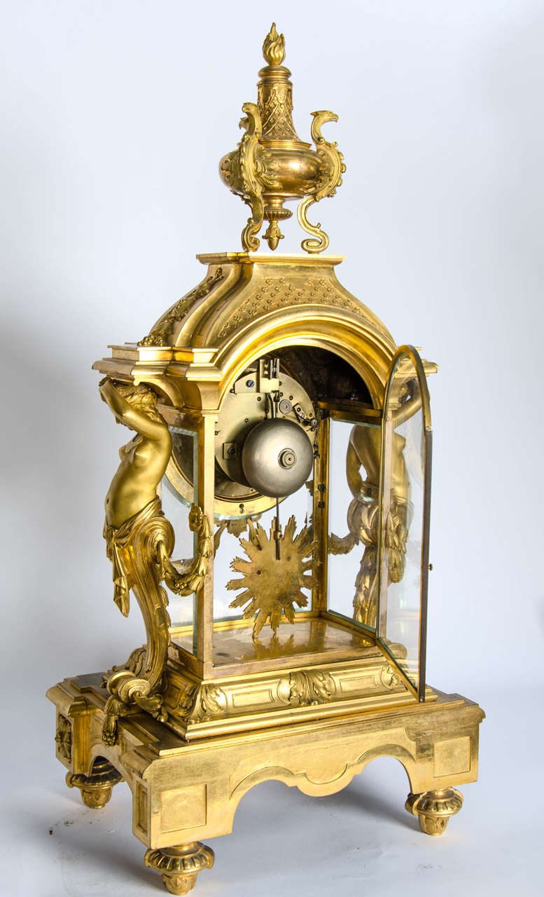 Imposing 19th Century French Ormolu Clock Garniture 29"(73cm) high For ...