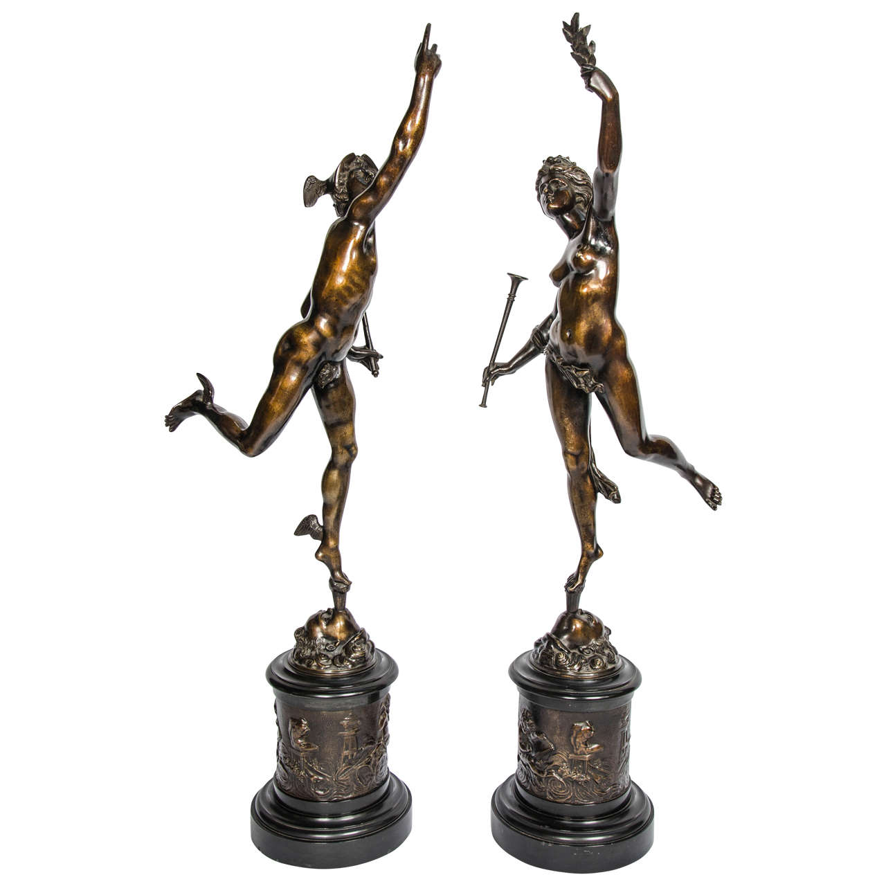 19th Century Bronze Mercury and Fortuna at 1stDibs | mercury bronze ...