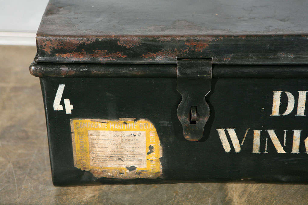 Military Metal Trunk at 1stDibs