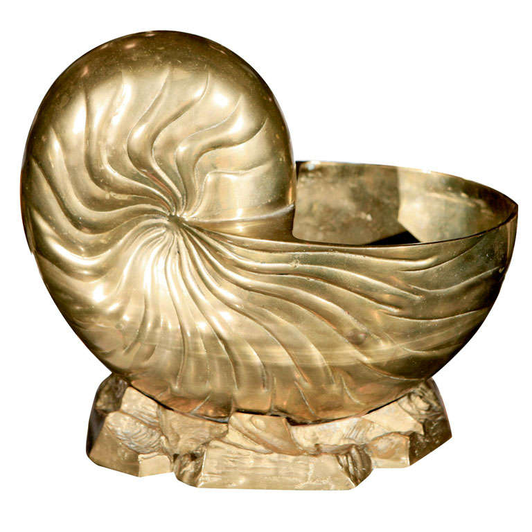 Gigantic Solid Brass Nautilus Planter at 1stDibs