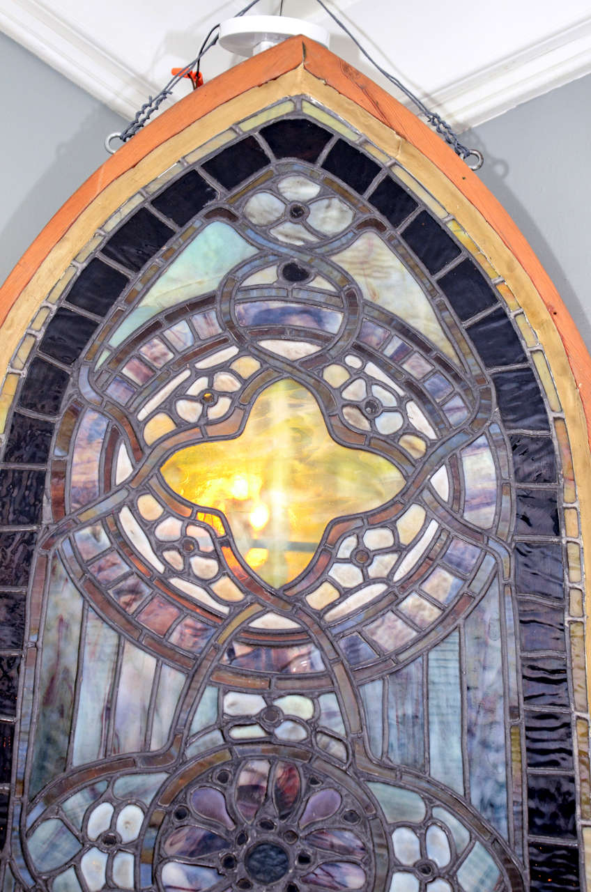 Original Tiffany Stained Glass Gothic Arched Window For Sale at 1stDibs ...