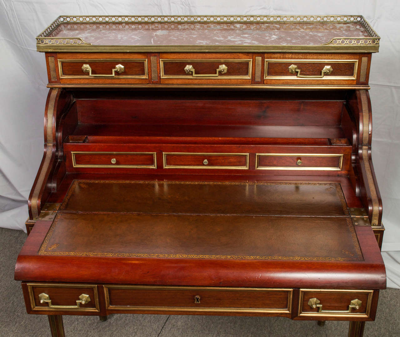 French Napoleon III Mahogany Writing Desk at 1stDibs | napoleon desk
