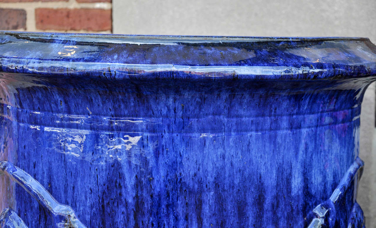 Pair of Large French Blue Planters at 1stDibs