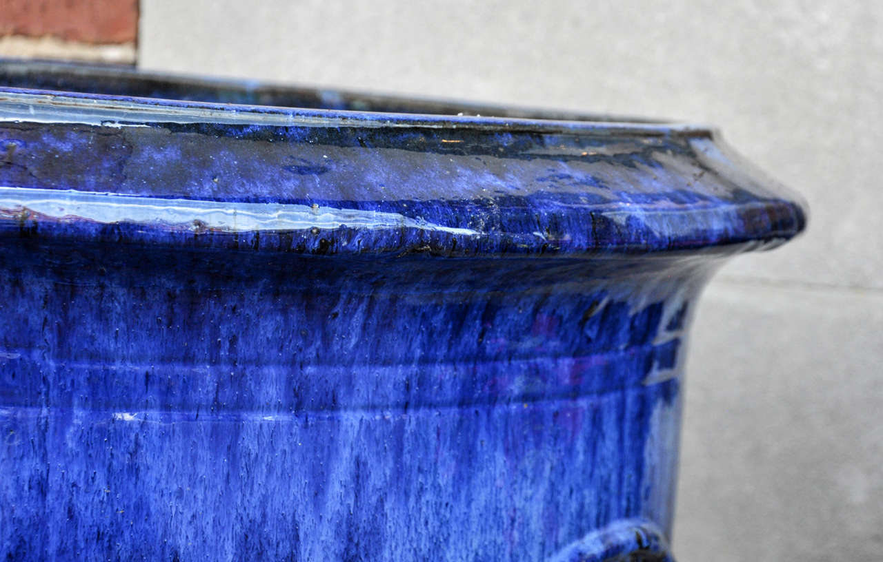 Pair of Large French Blue Planters at 1stDibs