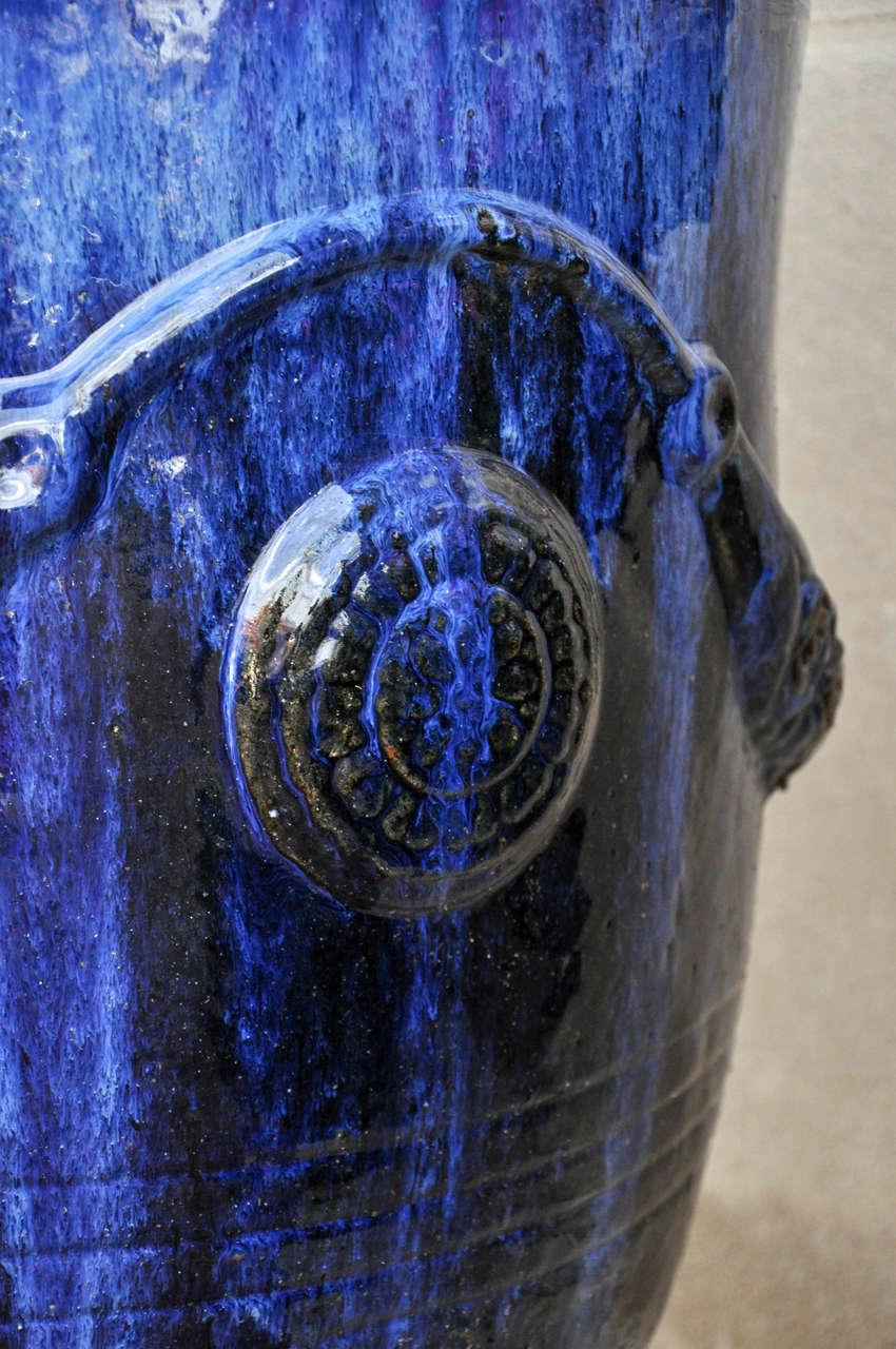 Pair of Large French Blue Planters at 1stDibs
